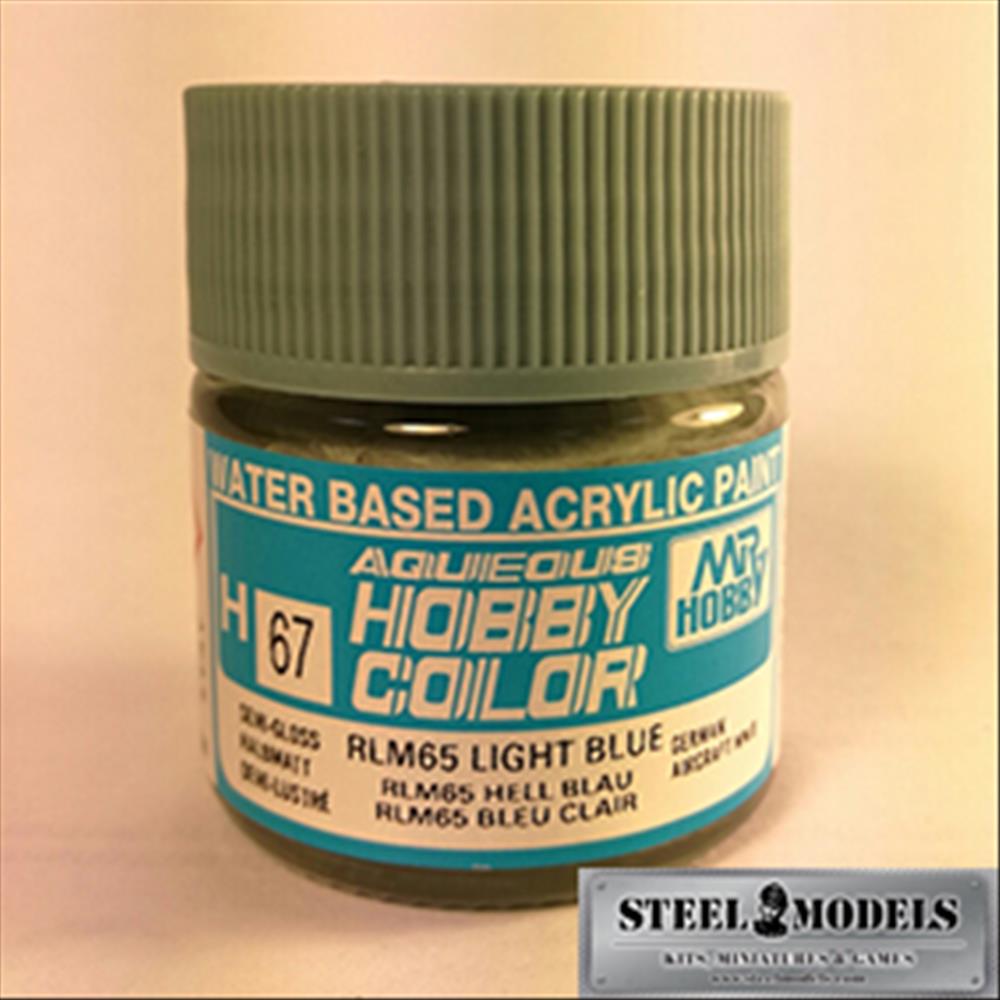 Mr Hobby -Gunze Aqueous Hobby Colors (10 ml) RLM65 Light Blue | Steel ...