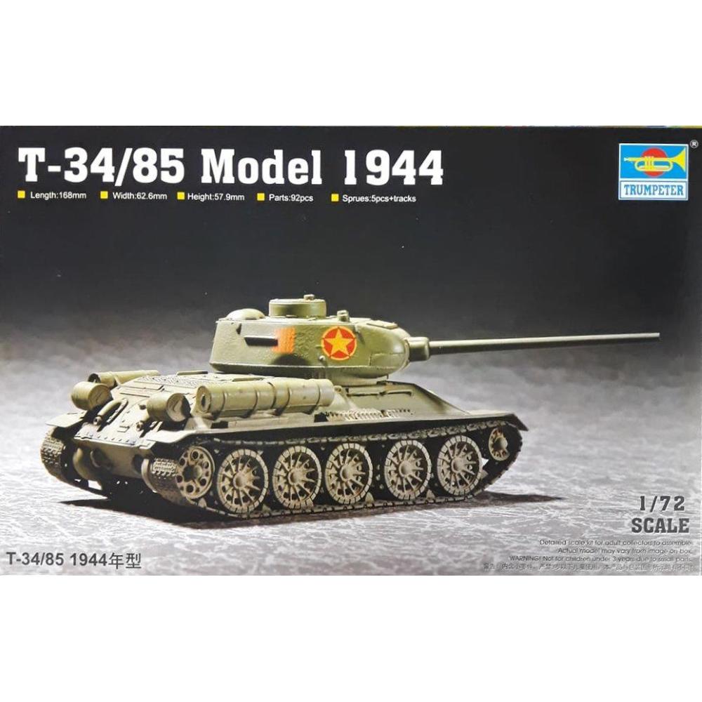 TRUMPETER: 1/72; Soviet T-34/85 MOD.1944 | Steel Models