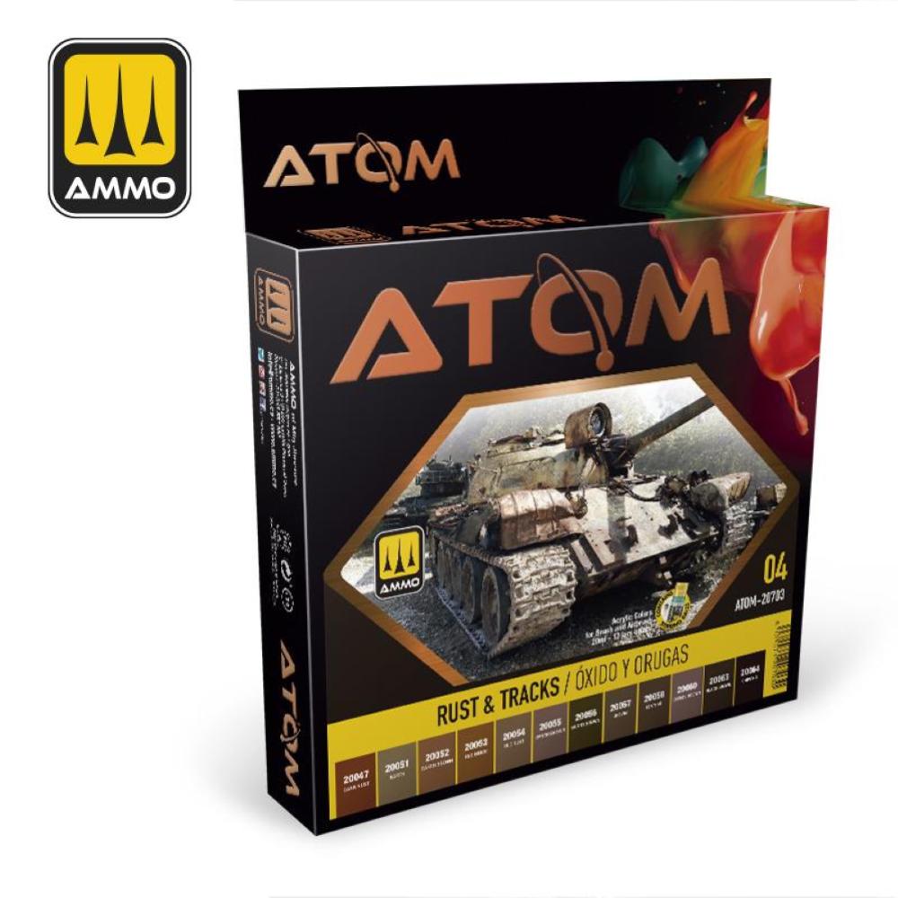 AMMO of MIG: Atom Paint Sets (12 colori per set) Rust & Tracks | Steel ...