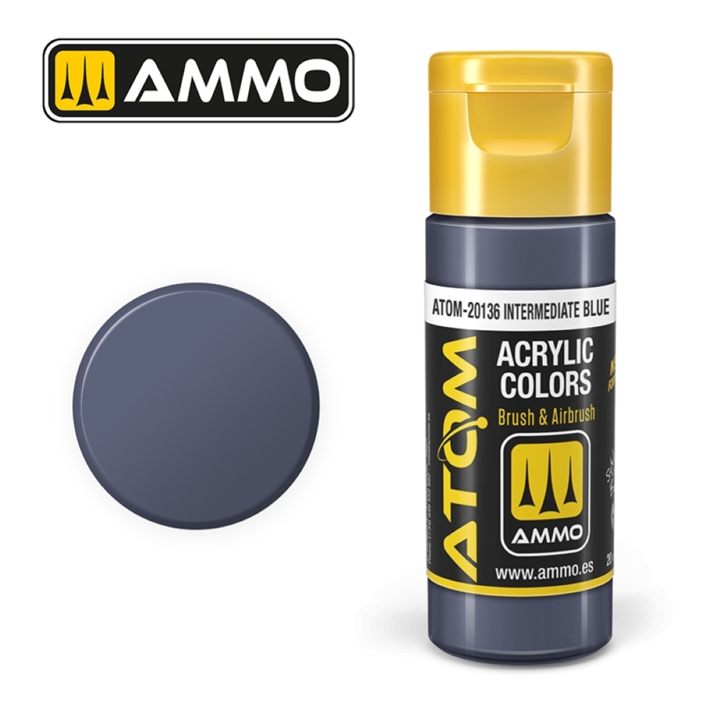 ATOM by Ammo of Mig COLOR Intermediate Blue , pittura acrilica da 20ml ...