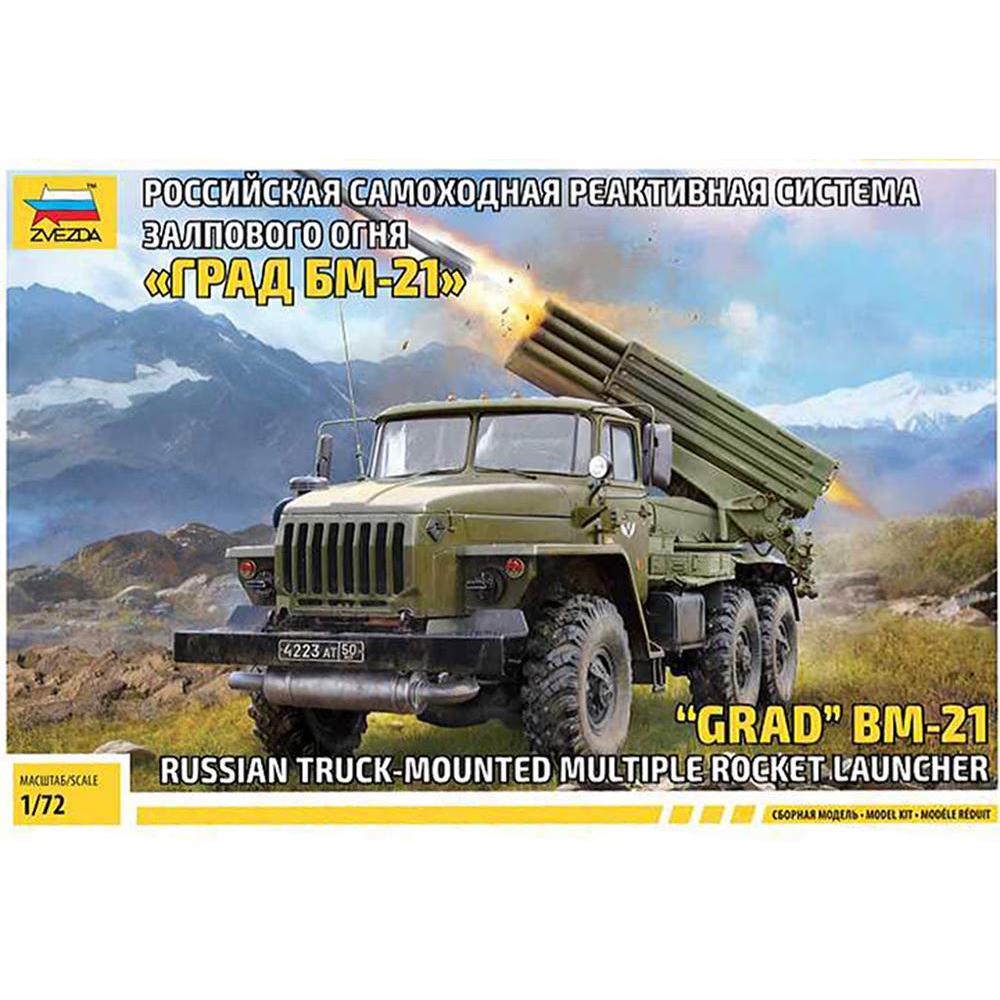 ZVEZDA: 1/72; Multiple Rocket Launch System BM-21 Grad | Steel Models