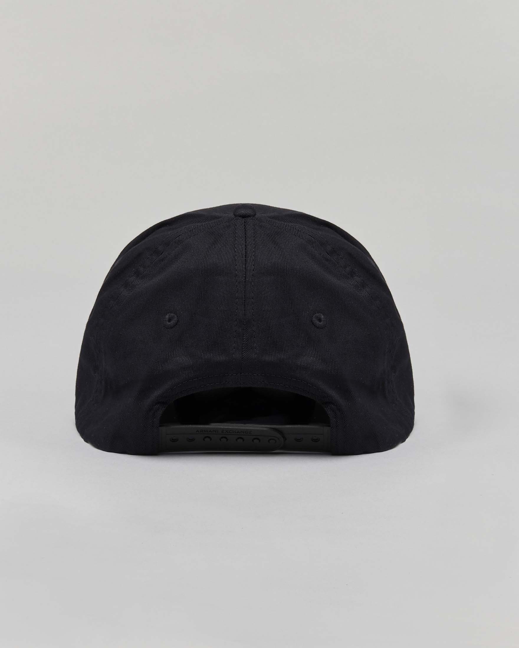 Berretto baseball Armani Exchange blu con frontino e logo AX | Pellizzari