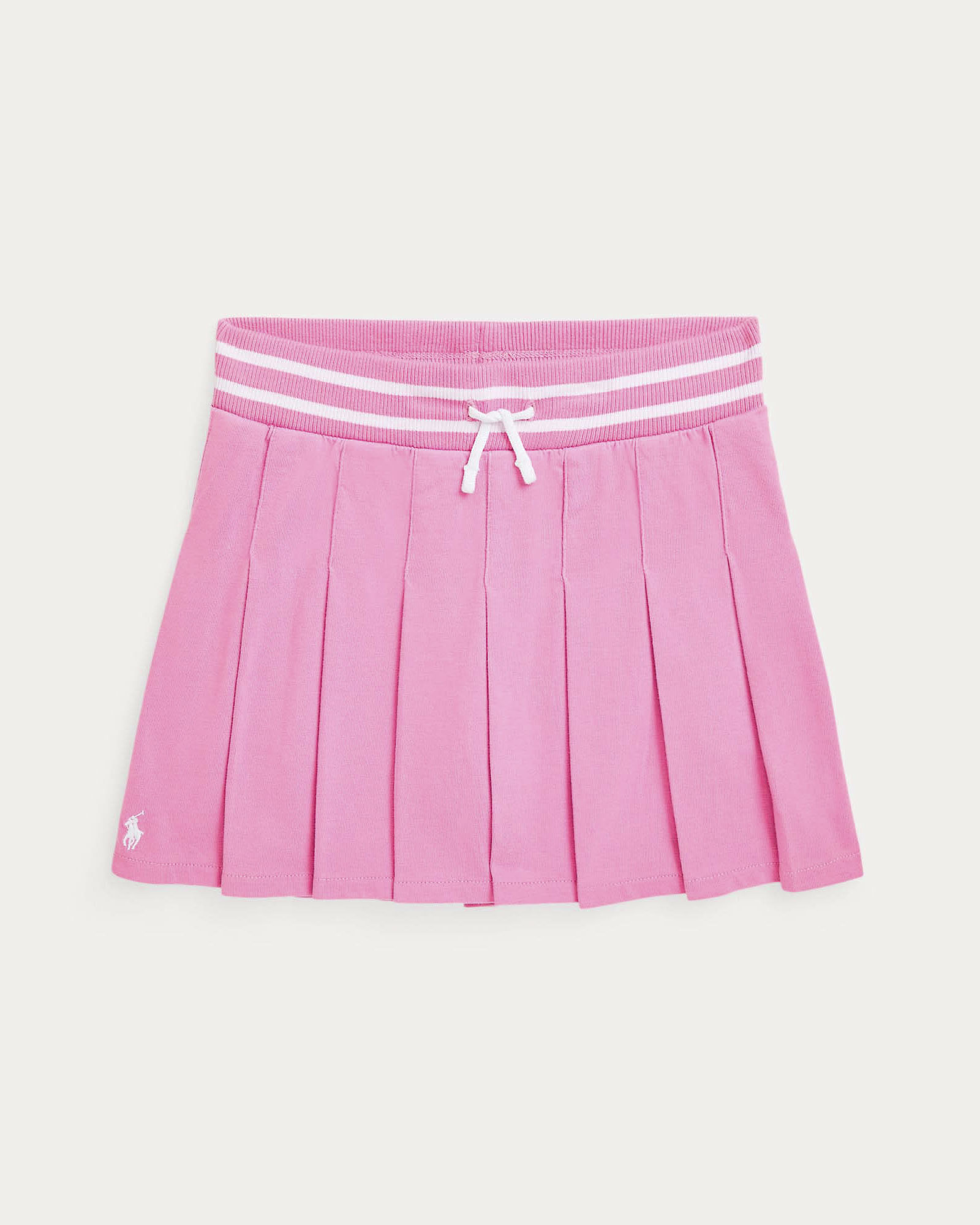 Gonnellina tennis rosa con logo pony bianco