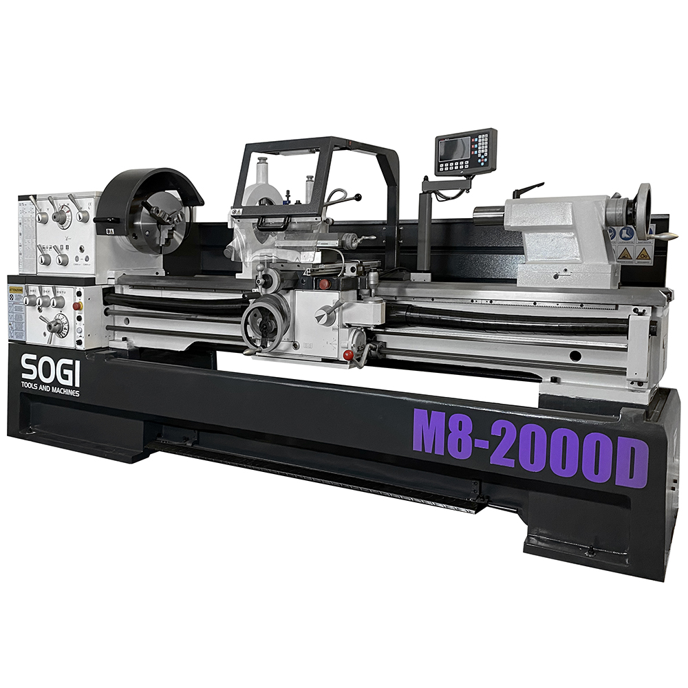 Tornio parallelo professionale SOGI M8-2000D - 300 x 2000 mm - Pb 105 mm - visualizzato 3 assi ...