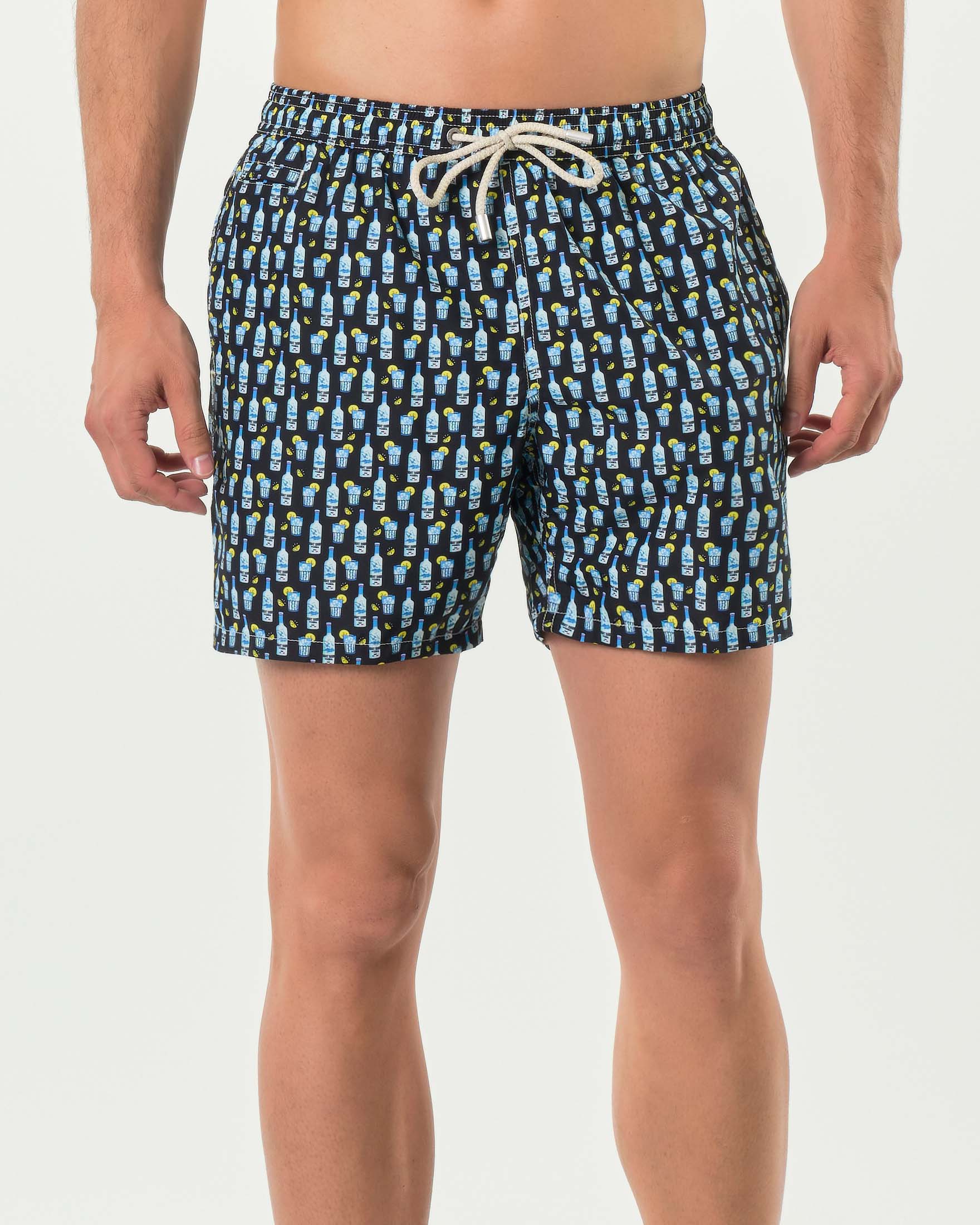 Boxer mare MC2 Saint Barth nero con stampa vodka lemon
