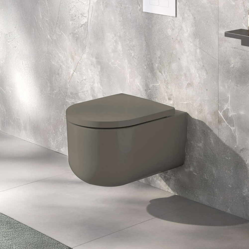 Wc sospeso Grigio Opaco in ceramica Stino Hafro | Gaia Interni di ...