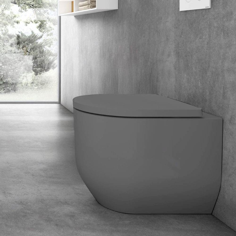 Stino Hafro Matt Grey Ceramic Floor Standing Toilet | Gaia Interni di ...