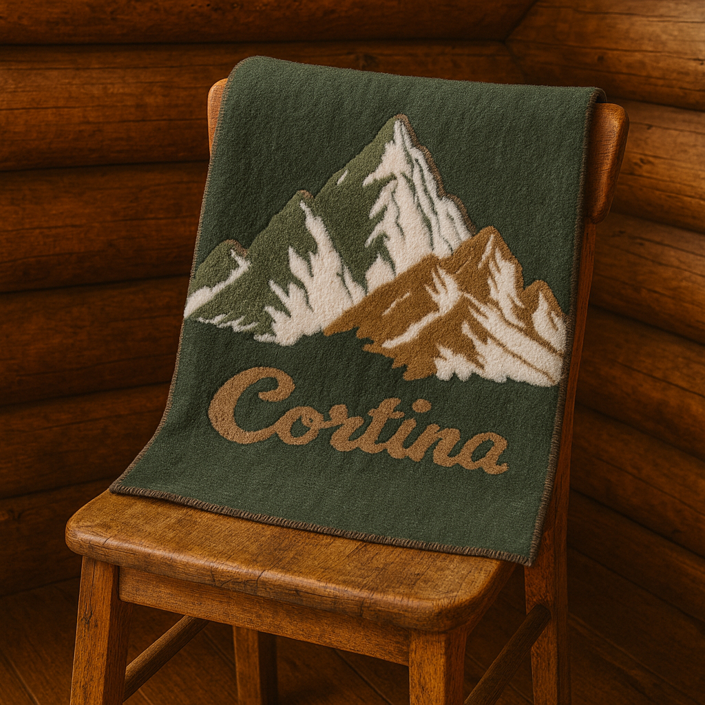 Alpina Cortina Moss Green Boiled Wool Blanket - Made in Italy