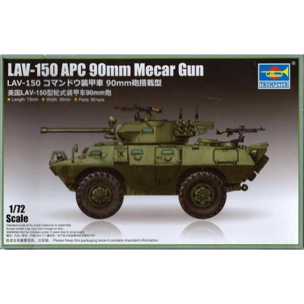 TRUMPETER: 1/72; LAV-150 APC 90mm Mecar Gun | Steel Models