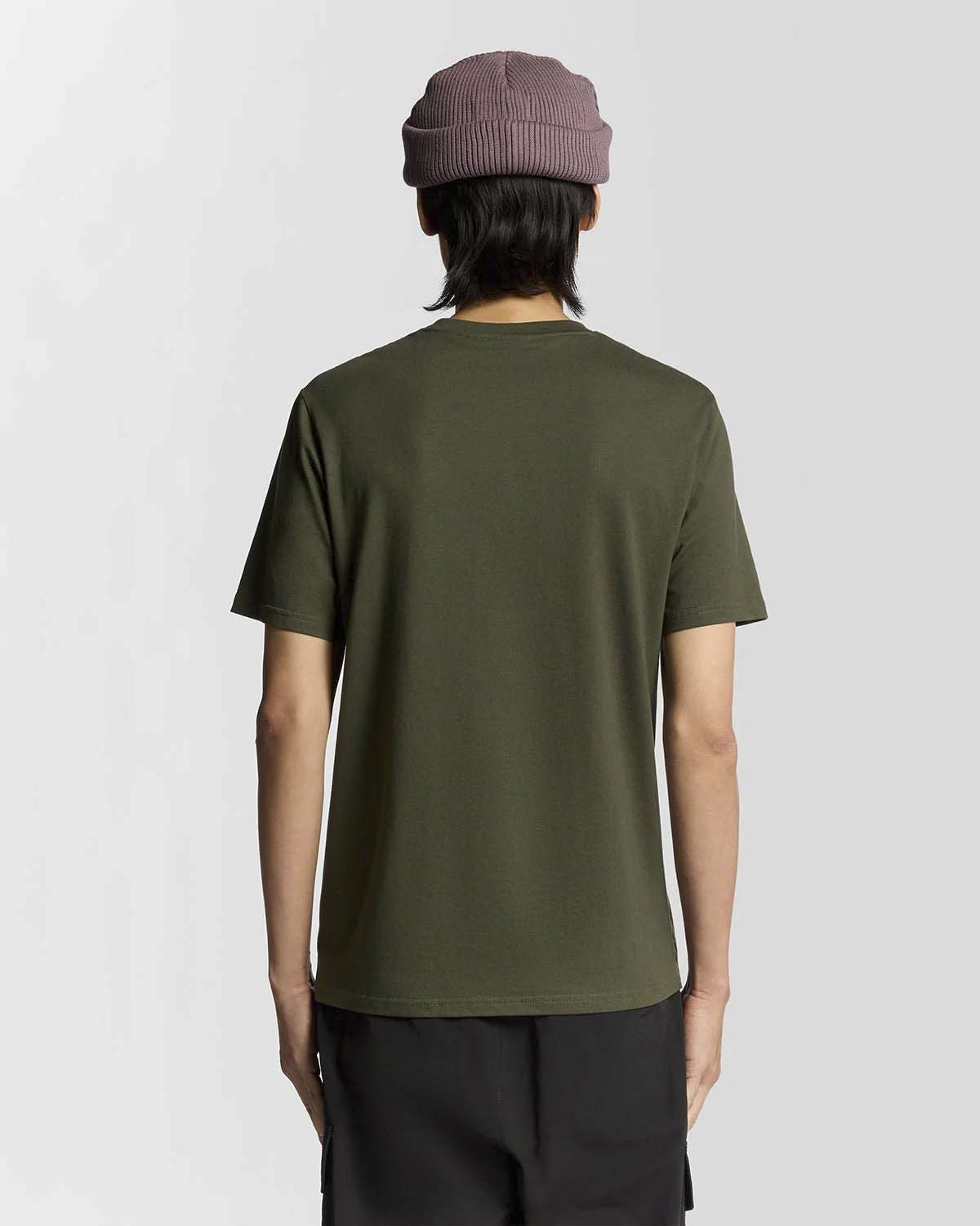 T-shirt mezza manica Lyle & Scott verde militare in cotone con logo ...