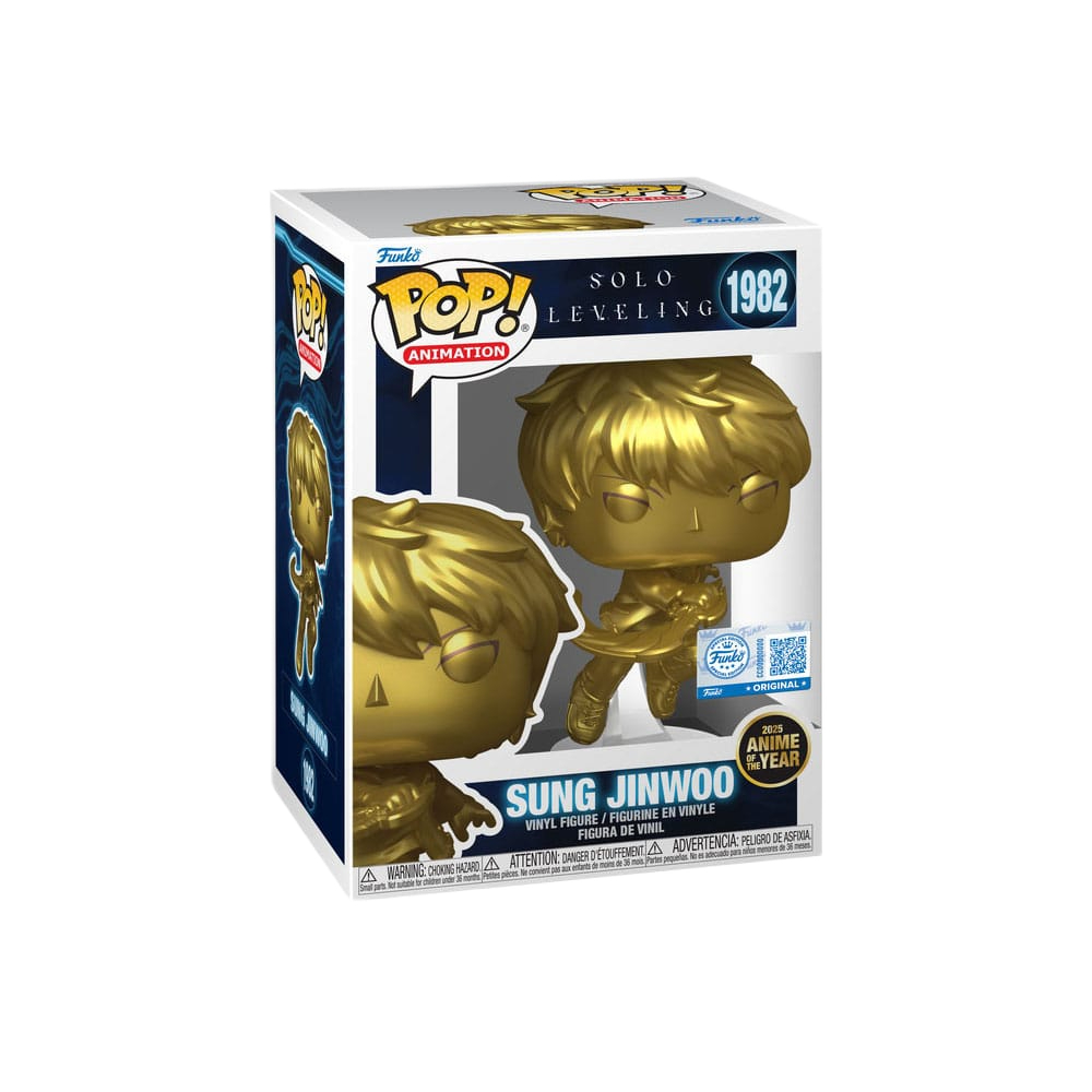Solo Leveling Pop! Animation Vinyl Figure Sung Jinwoo (Gold) Exclusive ...