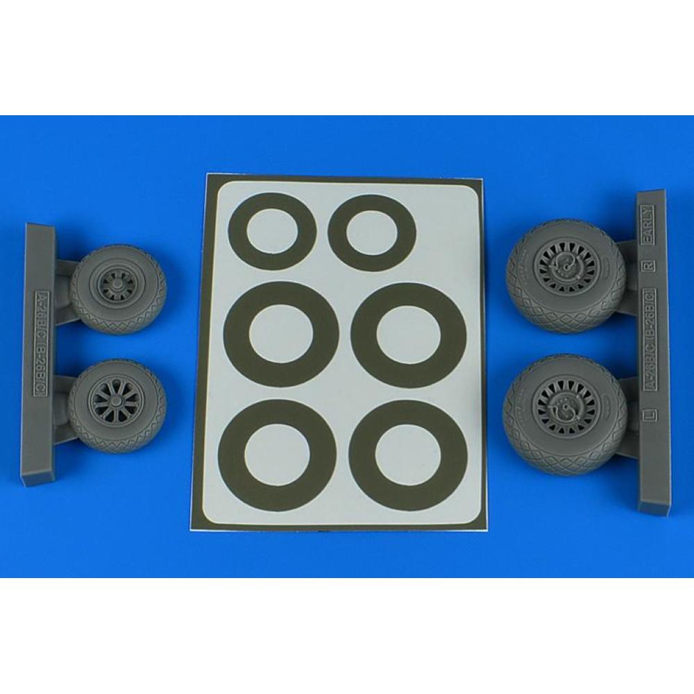 Aires: 1:48 A-26B / C Invader Wheel set early - ICM | Steel Models