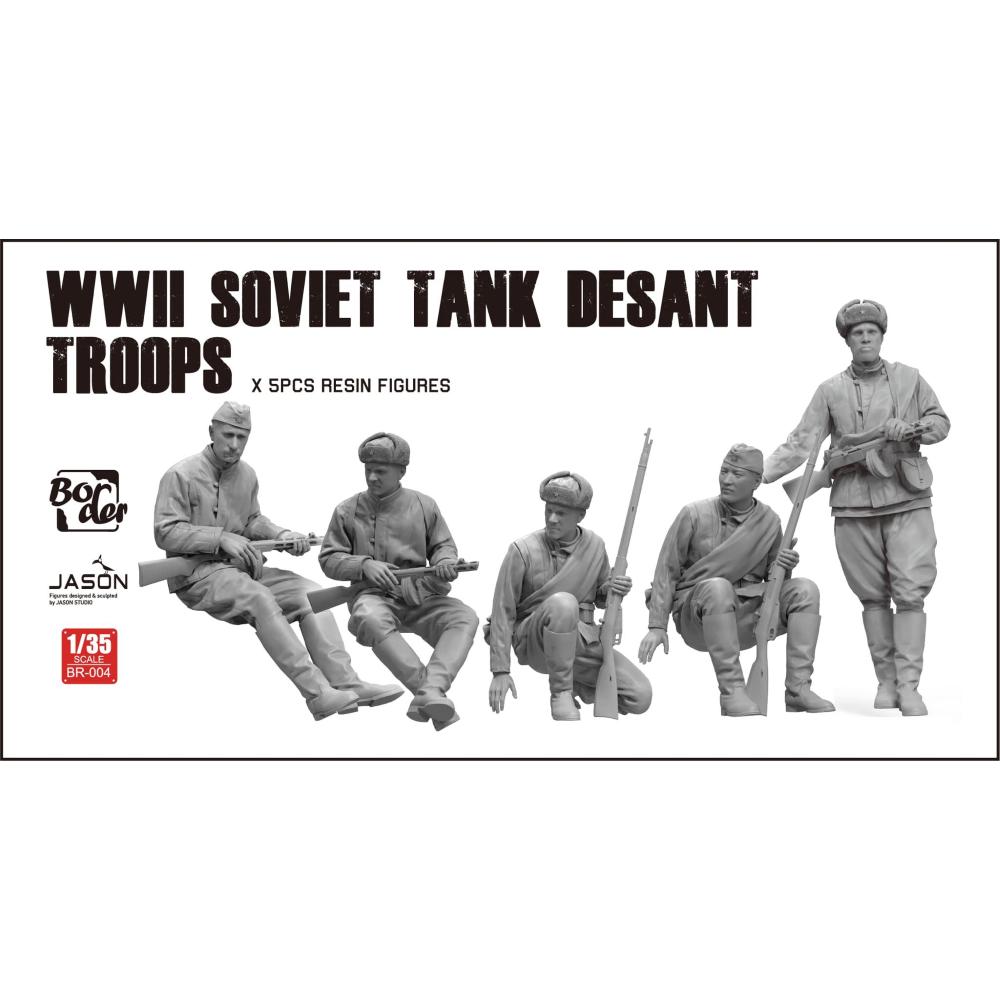 BORDER MODEL: 1/35; WW2 Soviet Tank Desant Troops (5 figure in resina ...