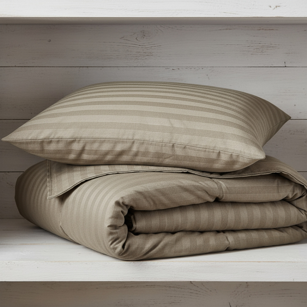 Luxea greige microfiber duvet cover set, non-iron, refined and soft