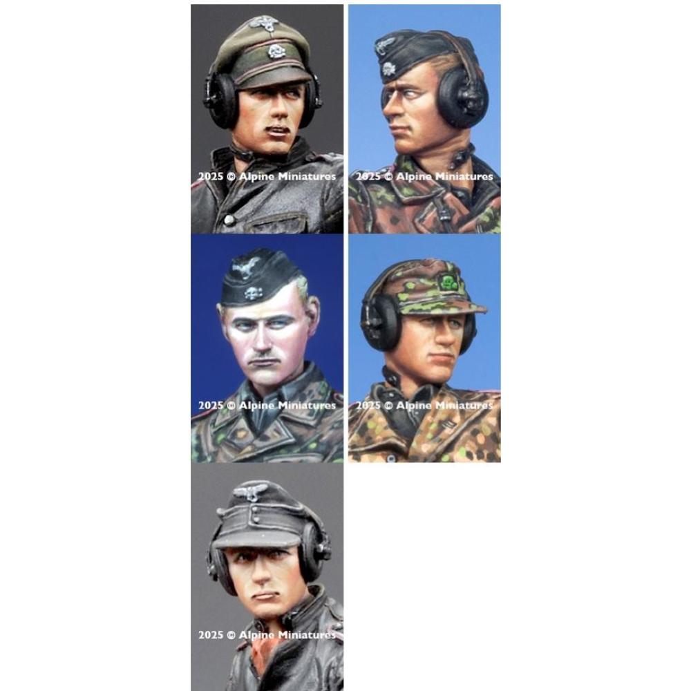 ALPINE: 35 WSS Panzer Crew Head Set #3 | Steel Models