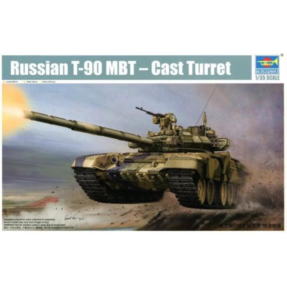 TRUMPETER: 1/35 Russian T-90A MBT - Cast Turret | Steel Models