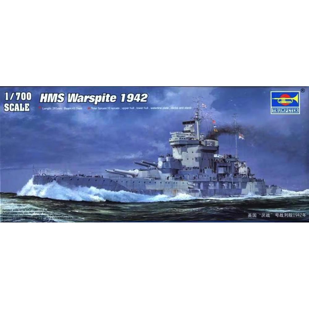 TRUMPETER: 1/700 HMS Warspite 1942 | Steel Models