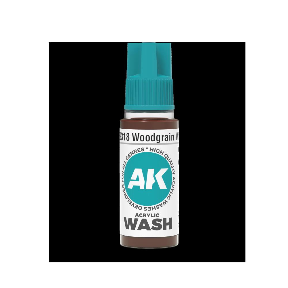 AK INTERACTIVE: Acrylic Washes Woodgrain Wash 18ml | Steel Models