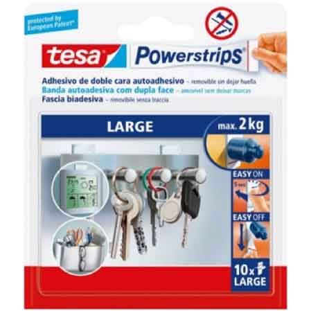 STRISCE 'POWERSTRIPS®' LARGE '10' 10 strisce - TESA | BricoGo | BricoGo.it